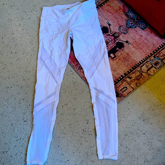 ALO Yoga | Pants & Jumpsuits | Alo Yoga White Mesh Leggings | Poshmark